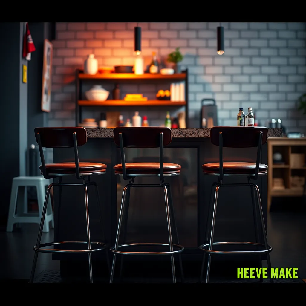 Versatile Garage Bar Stools with Back Support